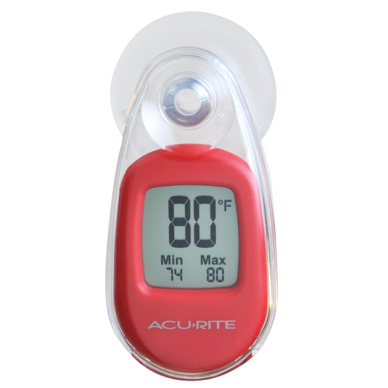 00316 Digital Window Thermometer- Red – AcuRite